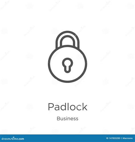 Padlock Icon Vector From Business Collection Thin Line Padlock Outline