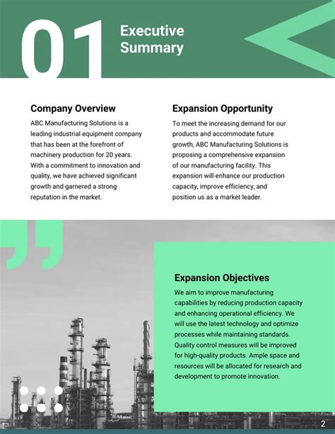 Manufacturing Facility Expansion Proposal Template Venngage