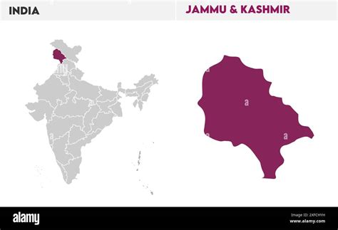 Jammu And Kashmir Map Illustration1 State Of India Republic Of India
