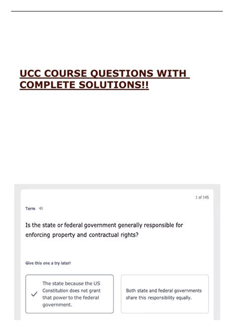 Ucc Course Questions With Complete Solutions Ucc Stuvia Us