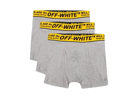 Off White Classic Industrial Tripack Boxers Melange Grey Omua001c99fab0030818 Sneaker Baker