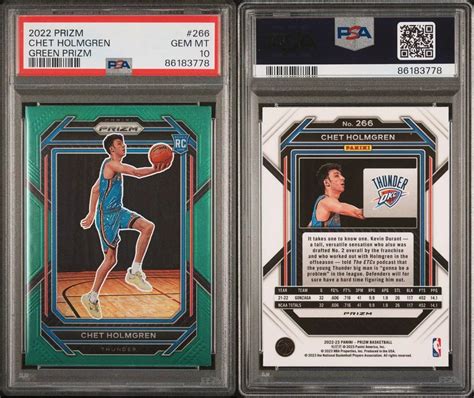 Chet Holmgren Prizm Green PSA Price Guide Sports Card Investor