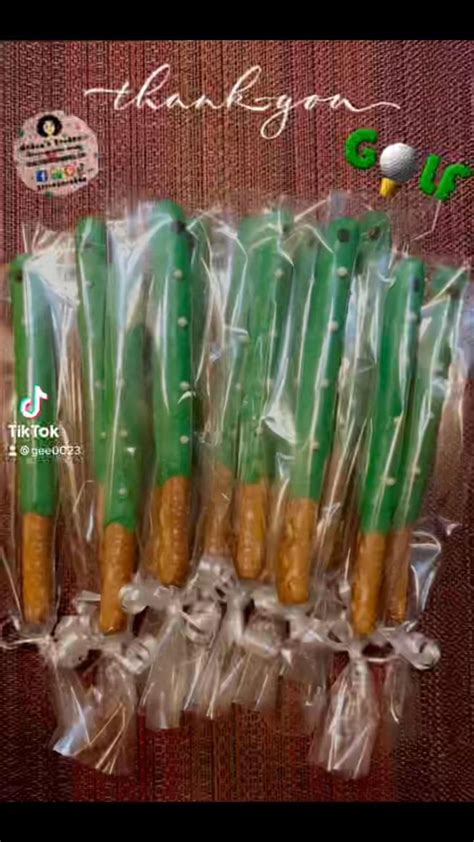 Golf Theme Chocolate Dipped Treats Golf Pretzel Rods Golf Themed