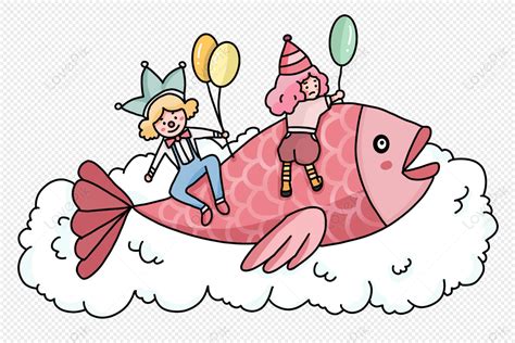 Lovepik صورة Psd 401694782 Id الرسومات بحث صور مهرج يركب سمكة