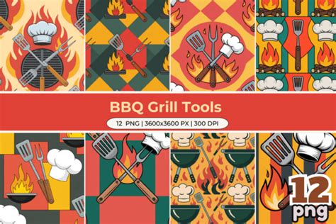 Bbq Grill Tools Pattern Graphic By Aamo · Creative Fabrica