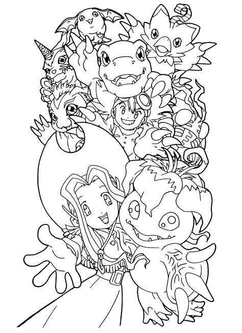 Coloring Page Digimon Coloring Pages Monster Coloring Pages Adult Coloring Book Pages