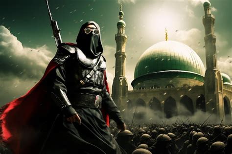 Premium Ai Image Soldier Protect Masjid Aqsa
