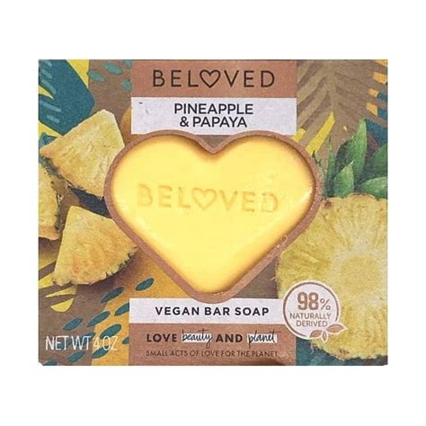 Beloved Vegan Body Bar Soap Pineapple Papaya Net Wt 4 Oz