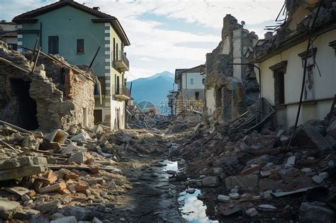 被地震摧毁的乡村房屋建筑高清图片下载 正版图片600800428 摄图网