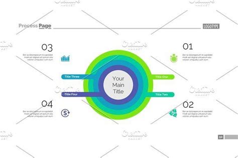 Four Concentric Circles Process Slide Template Texture With Business Process Catalogue