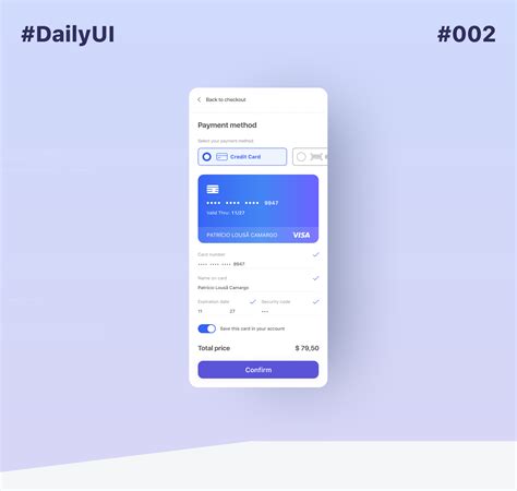 Daily UI 002 Credit Card Checkout Behance