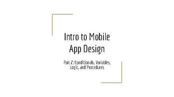 CODING Intro To Mobile App Development Part By SCOTT TURCOTTE
