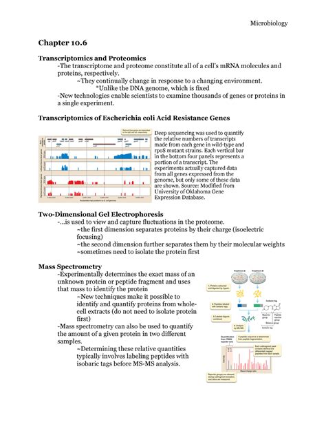 Micro 106 Outline Microbiology Chapter 10 Transcriptomics And