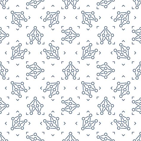 Neural Network Vector Future Technology Outline Seamless Pattern