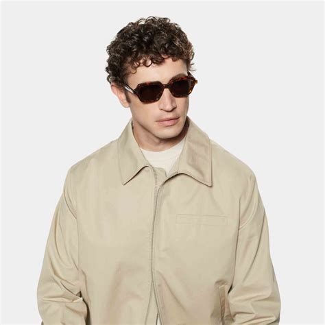 Square Tortoise Sunglasses With Green Lenses Oak Tbd Eyewear