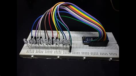 7 led chaser effects using arduino nano with code different led