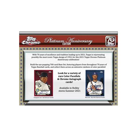 2021 Topps Chrome Platinum Anniversary Baseball Lite 16 Box Case Price