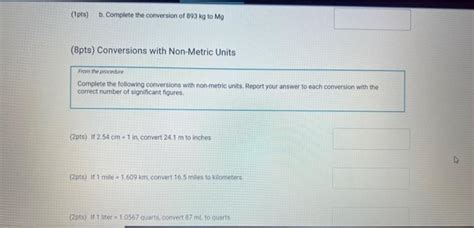 Solved Report Conversion Factors And Problem Solving Chegg