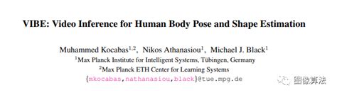 Cvpr2020开源vibe用于人体姿势和形状估计的最新算法vibe人体姿态估计可视化 Csdn博客
