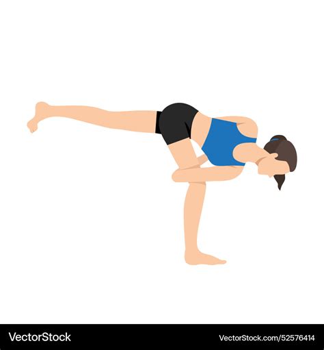 Woman Doing Bound Revolved Half Moon Pose Vector Image