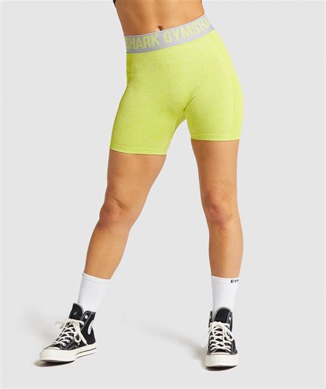 Gymshark Flex Shorts Lime Marllight Grey Gymshark