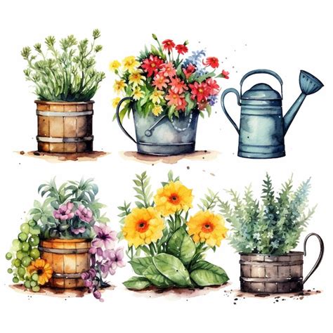 There Are Four Different Types Of Flowers In A Pot Generative Ai