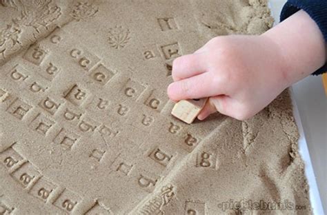 Kinetic Sand Stamping Easy Sensory Play Picklebums
