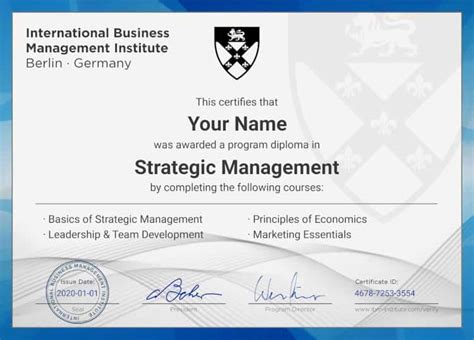 Strategic Management Program 4 Strategy Online Courses Ibmi