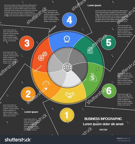 Ring Chart Template Text Areas On Stock Vector Royalty Free Shutterstock