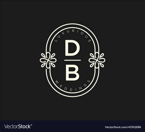 Db Initials Letter Wedding Monogram Logos Vector Image
