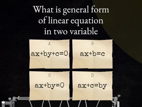 On Linear Equation Quiz