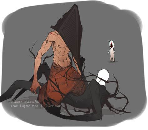 Pyramid Head Meets Slenderman Horror Icons Horror Comics Silent Hill Arte Horror Horror Art