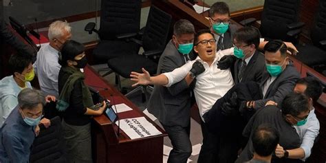 Hong Kong Pro Democracy Lawmakers Dragged Out Of Legislative Session