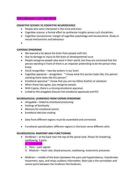 Psyc2300 Week 2 Lecture Notes Psyc2300 Week 2 Lecture Notes