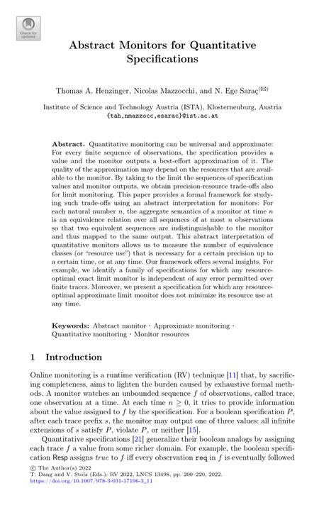 Pdf Abstract Monitors For Quantitative Specifications