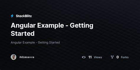 Angular Example Getting Started Stackblitz