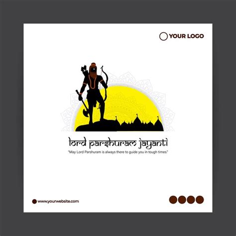 Happy Lord Parshuram Jayanti 소셜 미디어 스토리 피드 목업 템플릿의 벡터 그림 프리미엄 벡터
