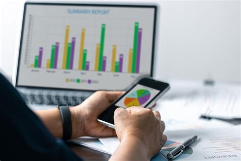 Premium Photo Business Data Analysis On Laptop Financial Charts