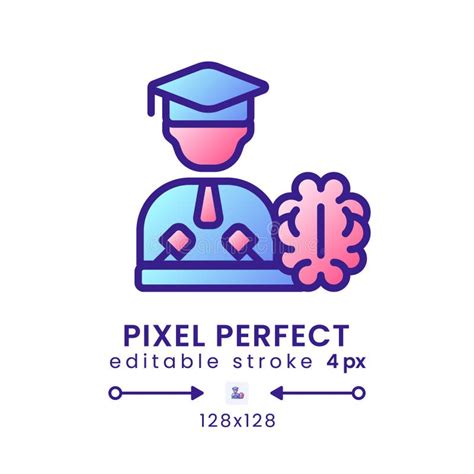 Neuro Influencer Gradient Fill Desktop Icon Stock Vector Illustration