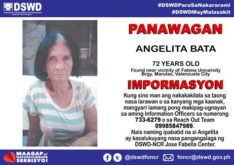 DSWD NCR - PANAWAGAN : Kung sino man po ang nakakakilala... | Facebook