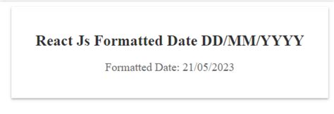 React Date Format Dd Mm Yyyy Yyyy Mm Dd Mm Dd Yyyy Dd Mmm Yyyy