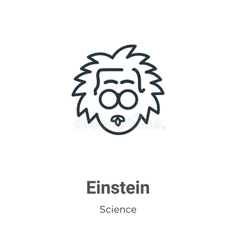 Einstein Outline Vector Icon Thin Line Black Einstein Icon Flat