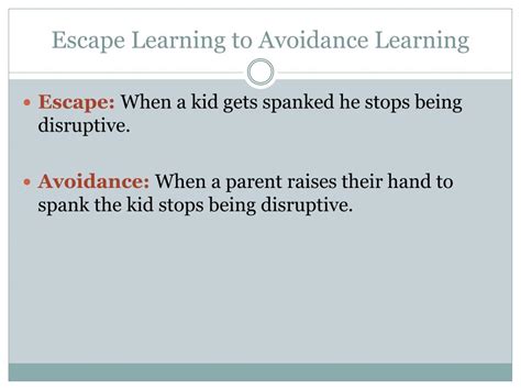 Ppt Reinforcement Punishment Avoidance Learning And Escape