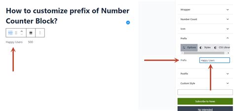 How To Customize Prefix Of Number Counter Block