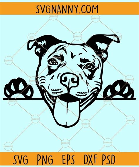 Peeking Pitbull Svg Pitbull Face Svg Pitbull Svg Pitbull Clipart Svg