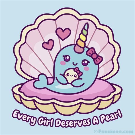 Cute Narwhal Girl Finnimoo Kawaii Comic Picture Series Cartoon