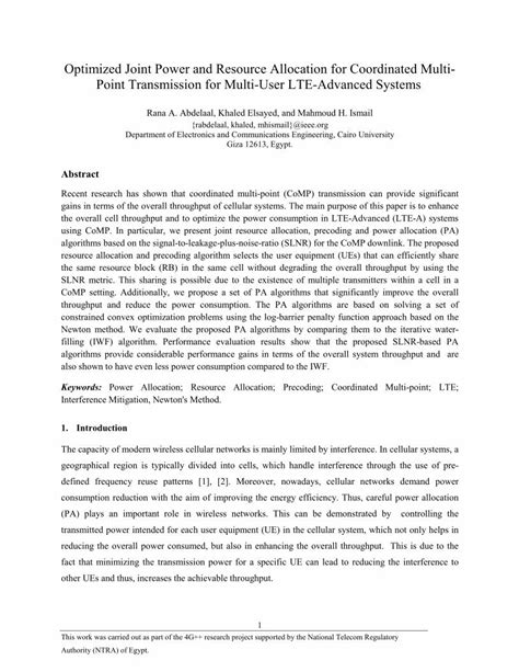 pdf optimized joint power and resource allocation for · optimized