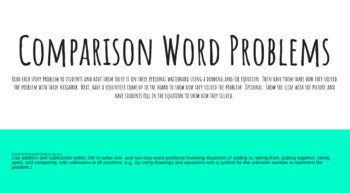 Comparison Word Problems By Kommon Klassroom TPT