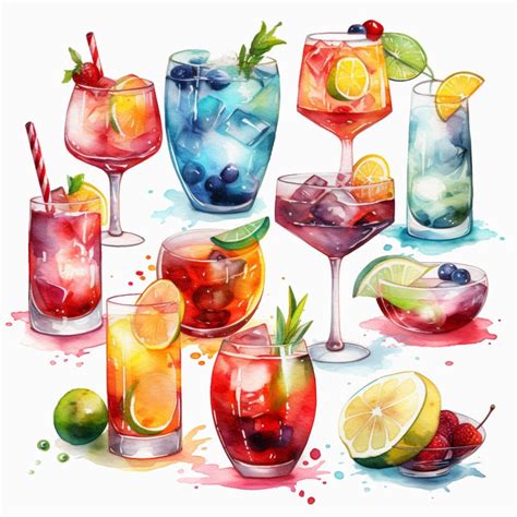Cocktail Drink Clipart Cocktail Party Supplies Beverage Illustrations