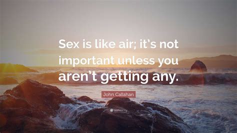 John Callahan Quote “sex Is Like Air It S Not Important Unless You